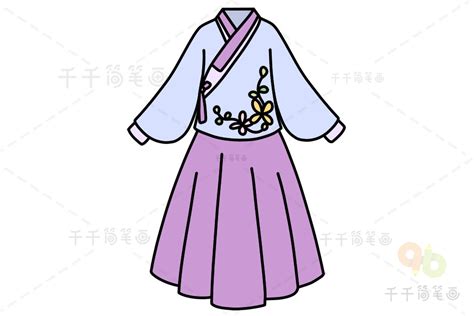 美丽的汉服简笔画教程 民族服饰简笔画