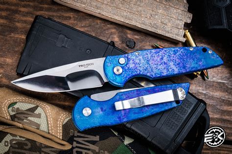 Protech Custom Tr 3 Custom Jazz Titanium Automatic Knife 3 5 Compound