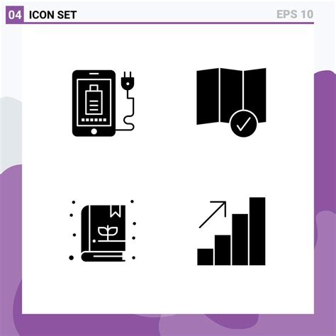 Set Of Vector Solid Glyphs On Grid For Mobile Plant Plug Map Career Editable Vector Design