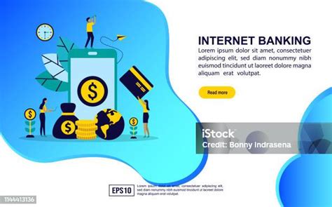 인터넷 뱅킹의 벡터 일러스트 레이 션 개념입니다 배너 전단지 승진 마케팅 자료 온라인 광고 비즈니스 프리 젠 테이 션을 위한 현대 그림 개념적 개념에 대한 스톡 벡터 아트