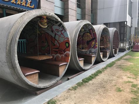 This Restaurant Near My House Uses Concrete Sewer Pipes For Outdoor Seating R Mildlyinteresting