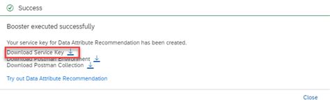 Use Free Tier To Set Up Account For Data Attribute Recommendation And Get Service Key Sap