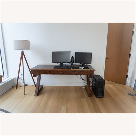 Brown Maple Z Leg Desk Aptdeco