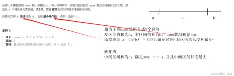 1658 将x减到0的最小操作数（滑动窗口）