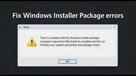 How To Fix There Is A Problem With This Windows Installer Package YouTube