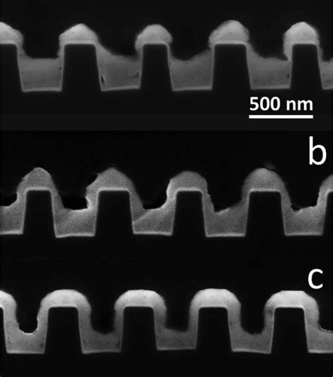 Cross Sectional Sem Micrographs Of Copper Films Deposited On Trenched Download Scientific