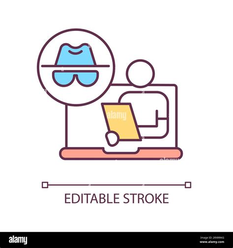2d thin linear colorful anonymity icon stock vector image and art alamy