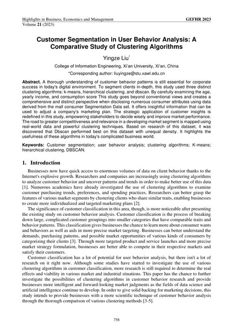 Pdf Customer Segmentation In User Behavior Analysis A Comparative