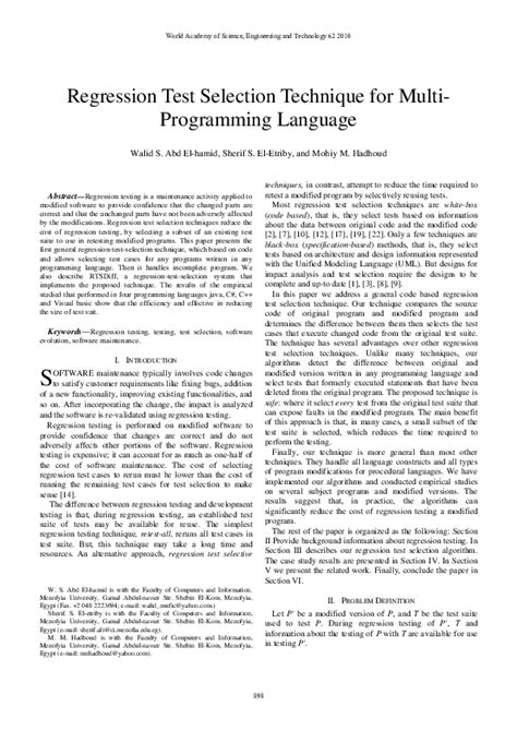 Pdf Regression Test Selection For Multi Language Software