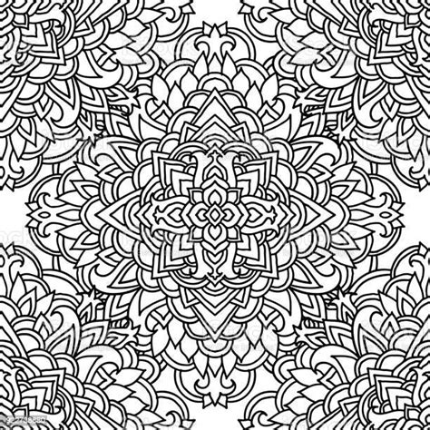 흑인과 백인 완벽 한 패턴입니다 만다라 아시아 배경입니다 벡터 인도 그림입니다 0명에 대한 스톡 벡터 아트 및 기타 이미지 0명 검은색 기하 도형 Istock