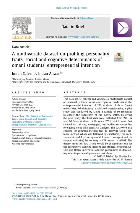 Pdf A Multivariate Dataset On Profiling Personality Traits Social And Cognitive Determinants