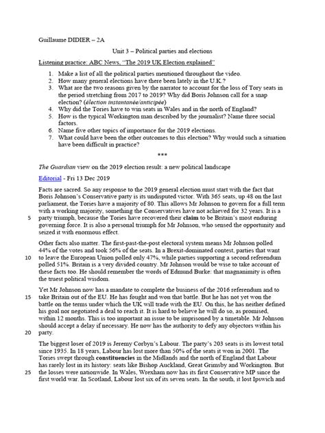 Ce The Guardian View On The 2019 Election Result Pdf Labour Party