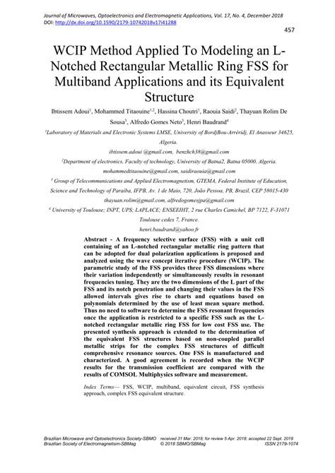 Pdf Analysis And Synthesis Of Multiband Dual Polarized Parallel Metallic Strips Fss With A
