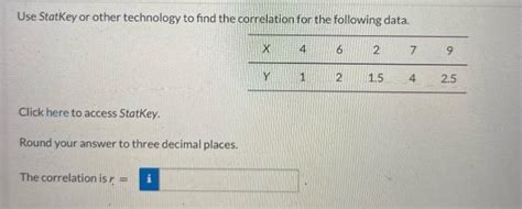 Solved Use StatKey Or Other Technology To Find The Chegg Com