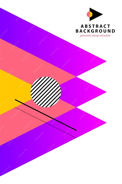 Premium Vector Poster Design With Bright Geometric Shapes In Retro Style Abstract Background