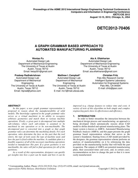 pdf a graph grammar based approach to automated manufacturing planning