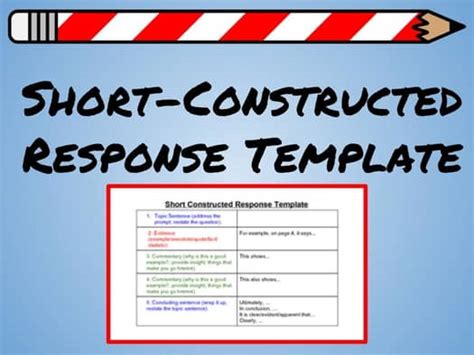 Short Constructed Response Template By Jessica Fletcher Fierro Tpt