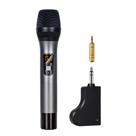 Riworal Wireless Microphone UHF Metal Cordless Handheld Mic System With Bluetooth Rechargeable