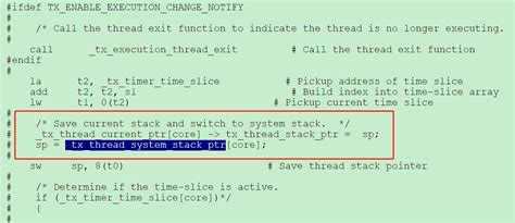 how to switch sp to tx thread system stack ptr in ports smp for arm v7