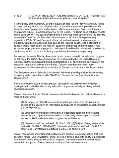 Fillable Online Prohibition Of Sex Discrimination And Sexual Harassment Fax Email Print Pdffiller