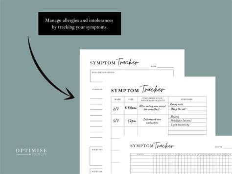 Symptom Tracker Pdf Printable Health Planner Habit Etsy