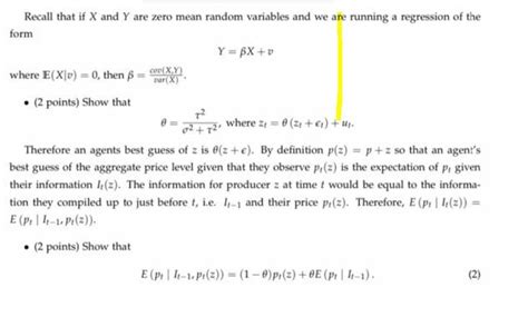 Solved Recall That If X And Y Are Zero Mean Random Variables