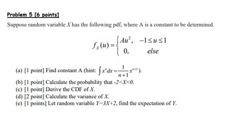 Solved Problem Points Suppose Random Variable X Has Chegg Com