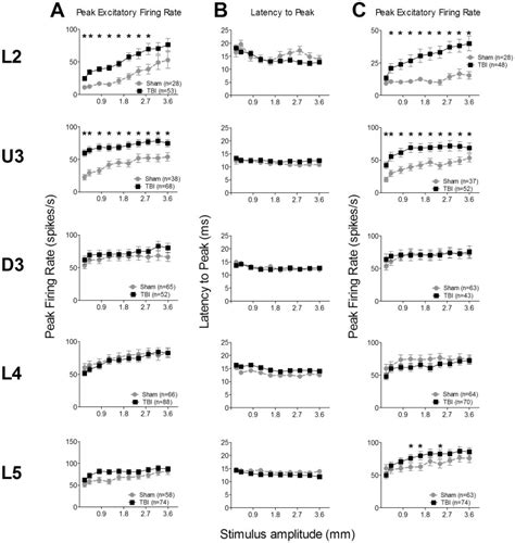 Firing Rate And Temporal Metrics For Responses From Single Cells To A