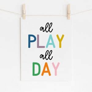 All Play All Day Wall Art, Playroom Poster, Playroom Decor, Playroom ...