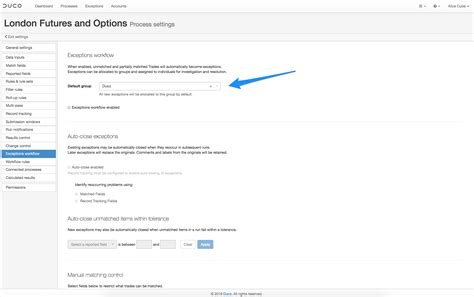 enabling exceptions workflow duco