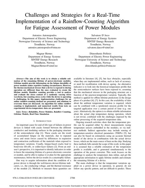 Pdf Challenges And Strategies For A Real Time Implementation Of A