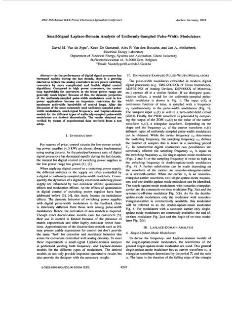 pdf small signal laplace domain analysis of uniformly sampled pulse
