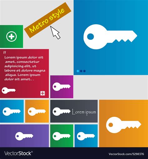 Key Icon Sign Buttons Modern Interface Website Vector Image