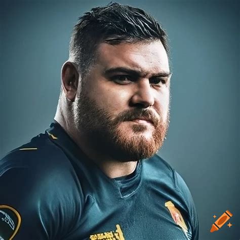 Portrait Of A Chubby Spanish Rugby Player With Beard And Tattoos On Craiyon