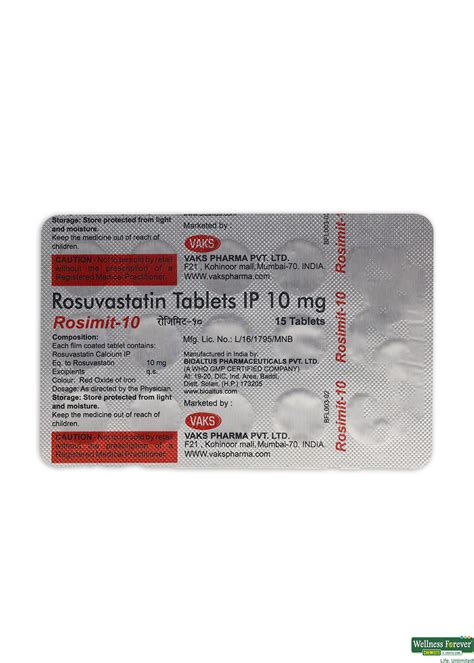 Buy Rosimit 10mg 15 Tablets Online At Best Prices Wellness Forever