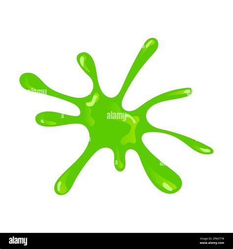 Green Slime Splash And Blob Vector Illustration Of Sticky Mucus Splat Or Dripping Goo Liquid