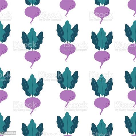 비트 뿌리 완벽 한 패턴입니다 야채 완벽 한 패턴입니다 벽지 섬유 직물 종이를 위한 편평한 손으로 그린 짜임새 손으로 그린 벡터 일러스트 레이 션 가을에 대한 스톡 벡터