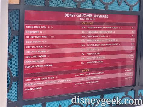 Disney California Adventure Wait Times At 333pm The Geeks Blog