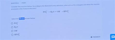 Question 2 1 Point Consider The Reaction Below