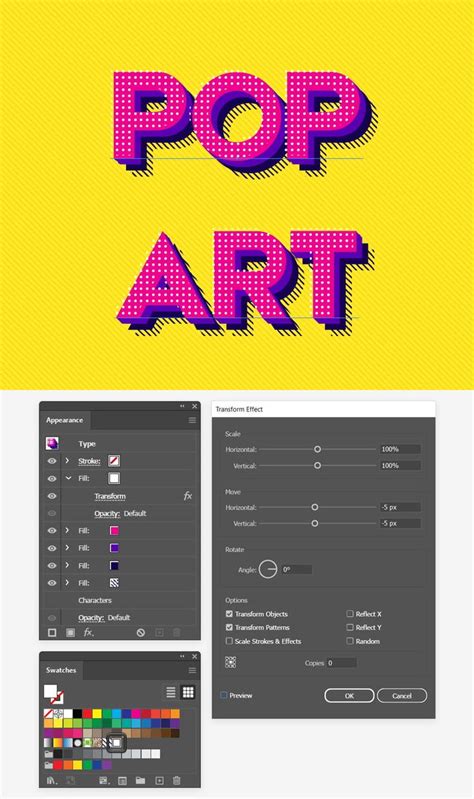 How To Create A Pop Art Text Effect In Illustrator Tuto Illustrator Pop Art Tutoriel