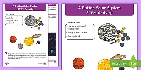 A Button Solar System Stem Activity Ι Space Resources