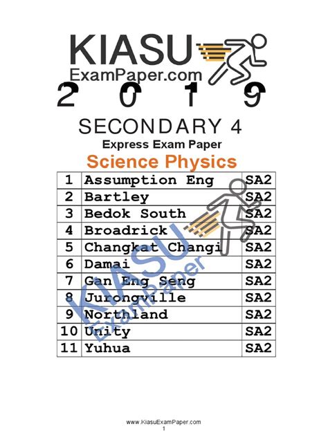 2019 Assumption English School Physics Prelim Exam Paper Pdf Waves