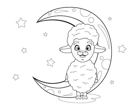 Cute Moon Coloring Book Page Vectors And Illustrations For Free Download