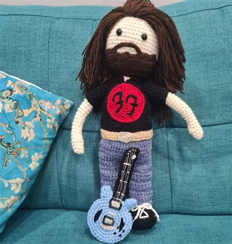 Dave Grohl Foo Fighters Crochet Doll Large 17 Inch Etsy