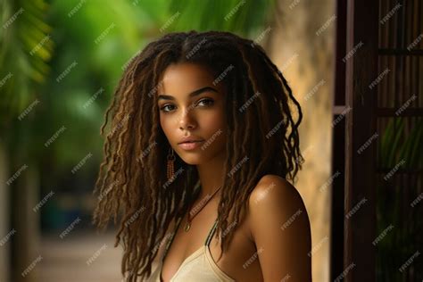 Premium Photo Beautiful Young Jamaican Girl Posing Smiling In Front