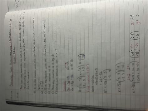 Solution Gcse Further Maths Simultaneous Equations Using Matrices