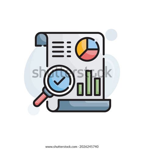 Data Chart Vector Outline Filled Icon Stock Vector Royalty Free