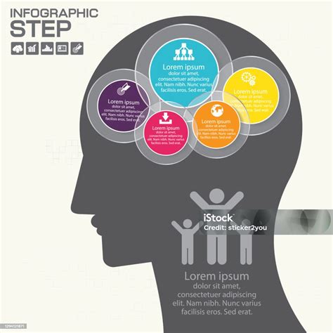 흰색 배경에 격리 된 설명 텍스트 필드와 열 면 번호 플랫 무지개 스펙트럼 컬러 퍼즐 프리젠 테이션 인포 그래픽 차트 벡터 그래픽 템플릿입니다 0명에 대한 스톡 벡터 아트