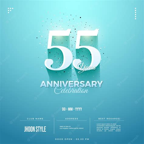 Premium Vector 55th Anniversary Party With Bright Light Effect