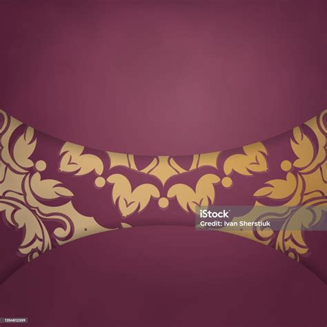 인쇄를 위해 준비된 그리스 금 장식이 있는 부르고뉴 색상의 템플릿 엽서 0명에 대한 스톡 벡터 아트 및 기타 이미지 0명 금선세공 꽃 식물 Istock